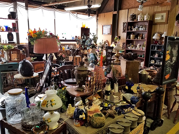 Organized chaos at its finest &ndash; every surface holds potential conversation pieces for your living room. One person's clutter is another's curated collection.