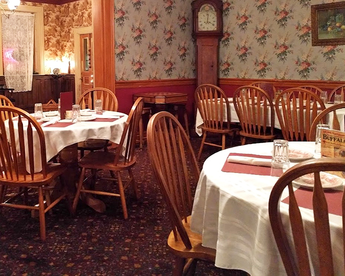 Floral wallpaper and Windsor chairs transport you to a simpler time, when dinner wasn't interrupted by Instagram and conversations lasted longer than a TikTok video.