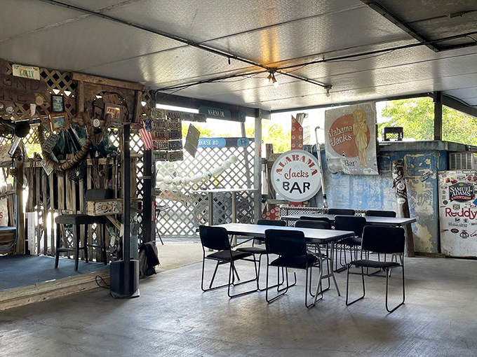 No interior decorator was harmed in the making of this space&mdash;just decades of authentic Florida memories stacked on every beam and post.