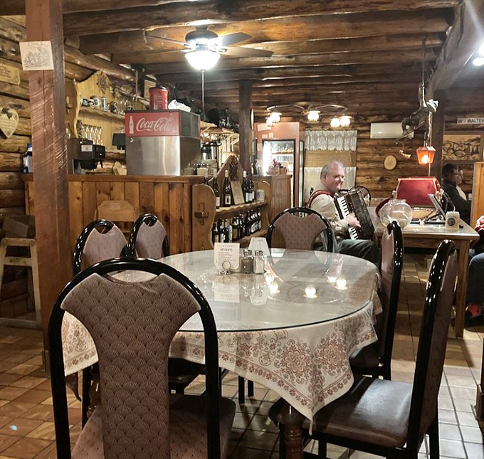 Live accordion music transforms dinner into dinner theater. Nothing says "authentic experience" like a soundtrack to your schnitzel.