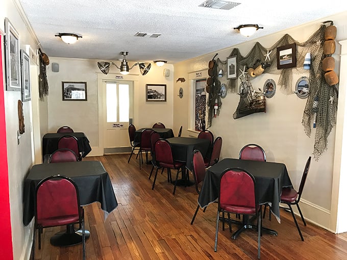 Maritime memorabilia creates an atmosphere that's one part New England fish house, one part Florida charm, and entirely dedicated to the serious business of seafood.