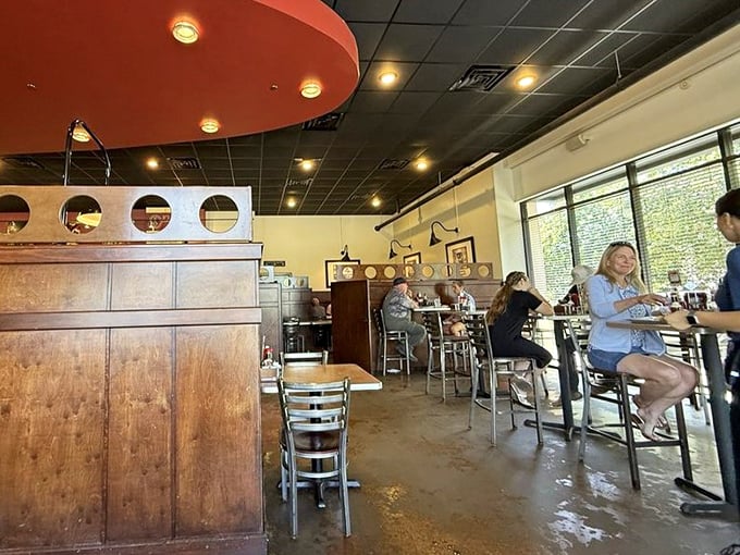 Booth seating that invites lingering conversations and second cups of coffee on lazy Sunday mornings.