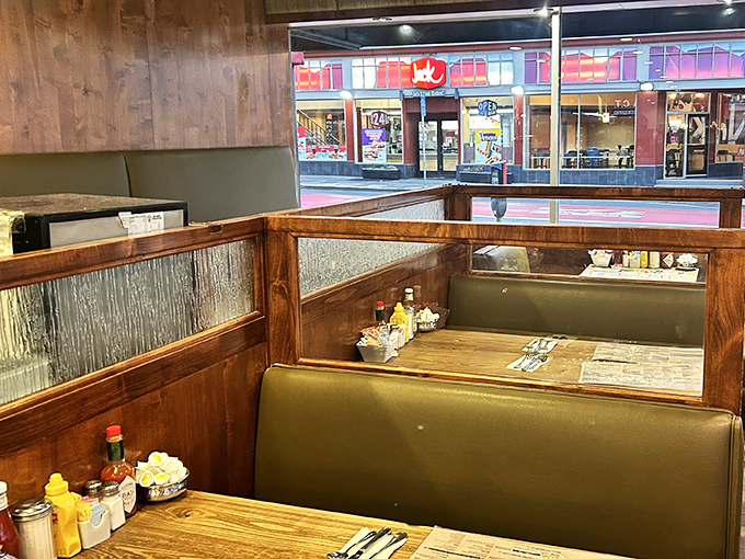 Booths designed for privacy, conversation, and the occasional "I can't believe I ate the whole thing" moment of reflection.