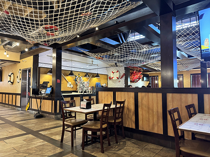 The dining room balances maritime charm with practical comfort. No pretentious ocean-to-table manifestos here&mdash;just an honest space for serious eating.