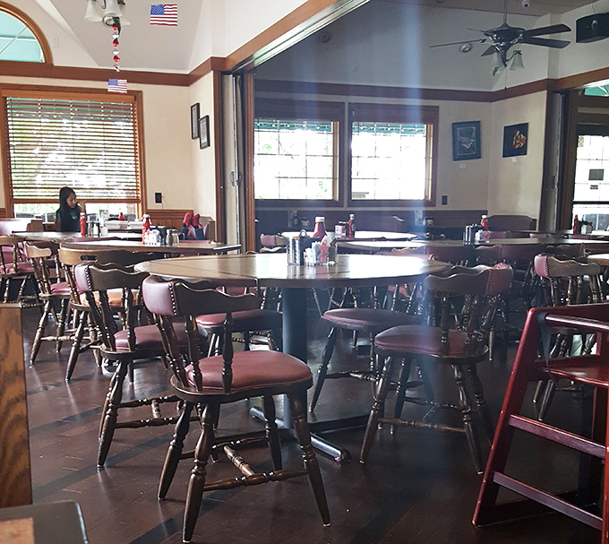 High ceilings, natural light, and a mix of tables and booths create that "everyone's welcome" vibe that defines great diners.