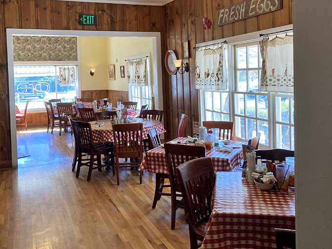 Wooden walls and checkered tables create the perfect backdrop for food that tastes like someone's grandmother is in the kitchen.