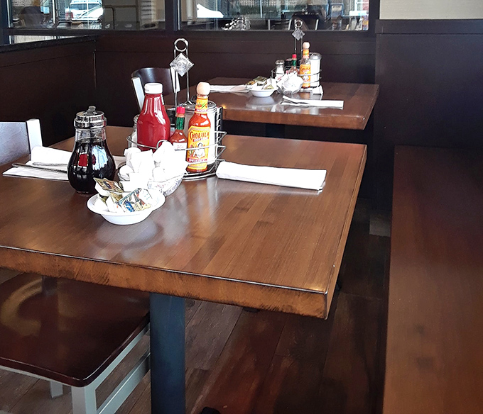 Modern touches blend with classic diner comfort in an interior that says, "Yes, we've evolved, but we still remember what makes breakfast great."