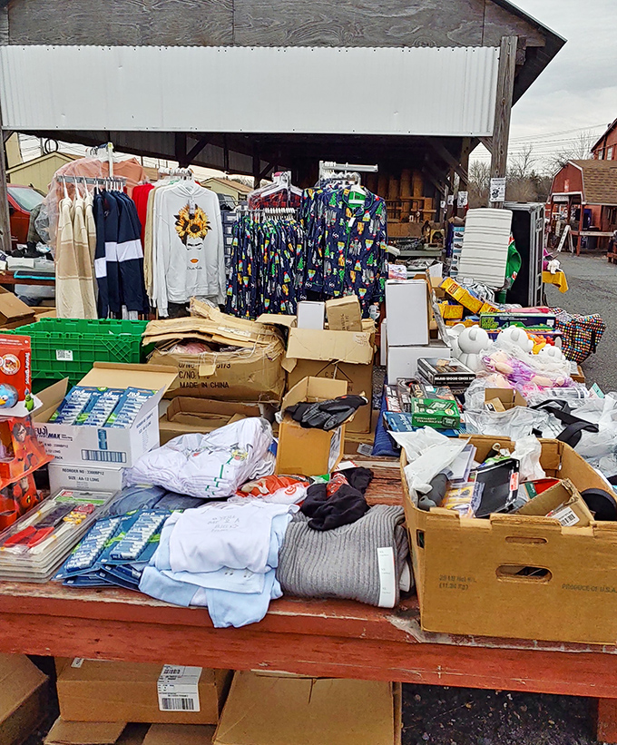 Organized chaos at its finest. The true flea market experience where digging through boxes might yield tomorrow's favorite t-shirt.