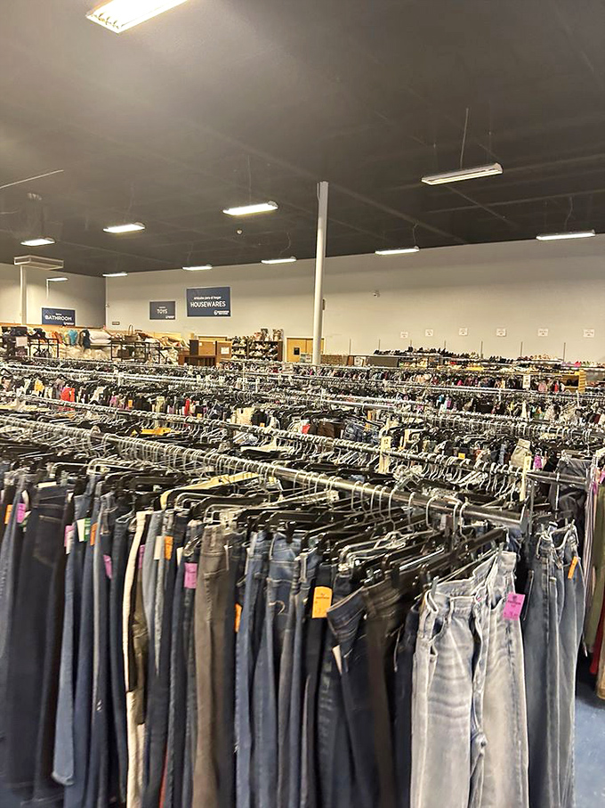 Denim as far as the eye can see. Finding the perfect pair here is like striking oil&mdash;without the environmental consequences.