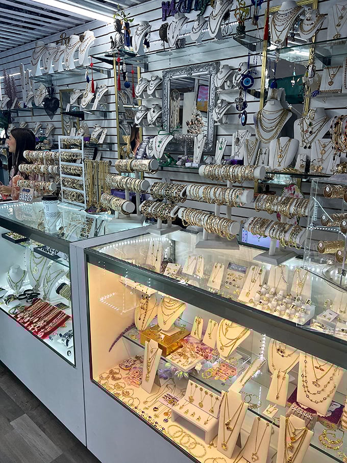 All that glitters might not be gold, but it certainly sparkles! This jewelry vendor offers bling for every budget and style.