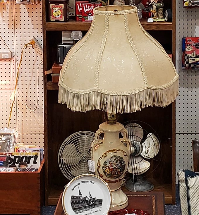 This lamp definitely has stories to tell, probably involving shag carpeting and conversation pits somewhere.