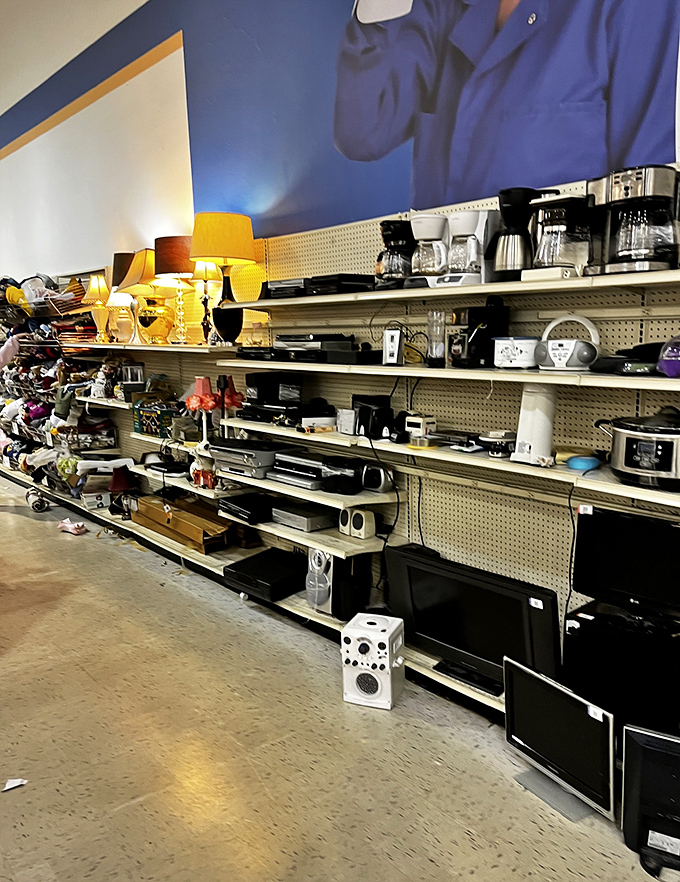 From retro lamps to mystery kitchen gadgets, this corner holds items from every decade's "must-have" list.