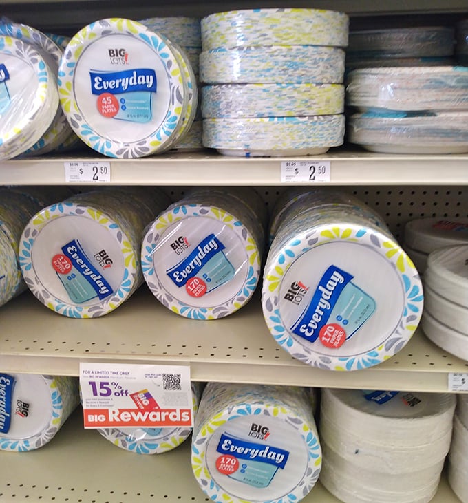 Party-ready paper plates with enough style to fool guests into thinking you might have considered real dishes before wisely choosing convenience.