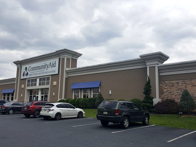 The exterior might be modest, but the parking lot tells the real story&mdash;cars from counties away come for CommunityAid's legendary selection.