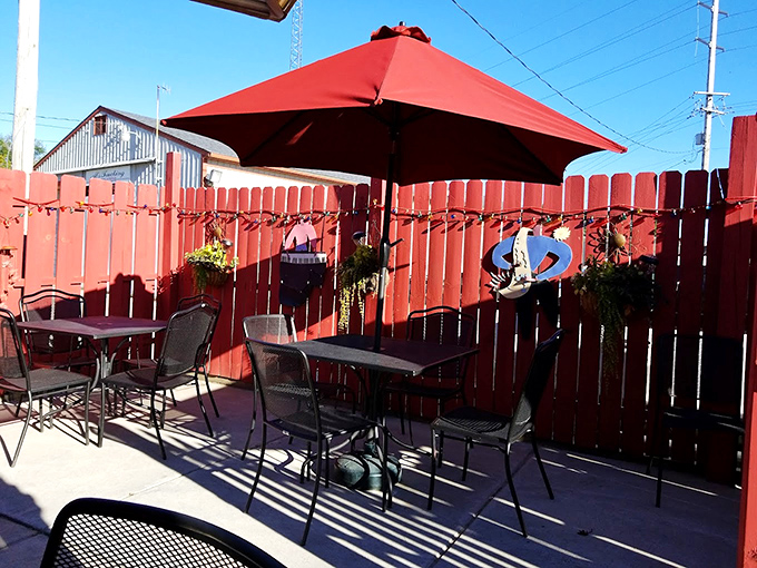 The outdoor patio offers fresh air dining where you can enjoy your barbecue while contemplating life's simple pleasures.