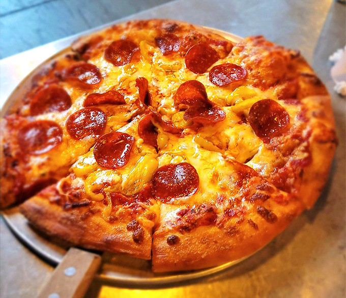 Pizza that achieves the perfect cheese-to-pepperoni ratio. Each slice is a masterclass in the art of proper topping distribution.