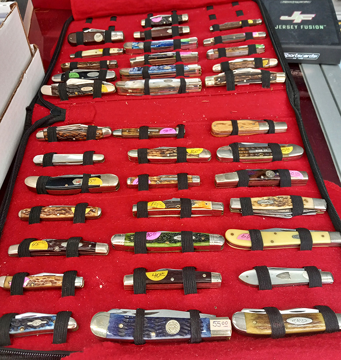 The pocket knife collector's dream &ndash; each folding blade a tiny time capsule of American craftsmanship and practical ingenuity.