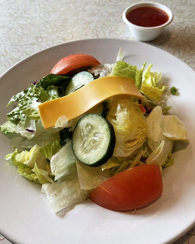 A salad that doesn't apologize for being a salad. Fresh, honest ingredients that make eating vegetables feel less like punishment.