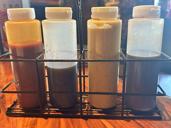 The secret weapons of flavor warfare. These house sauces stand ready to transform anything they touch into something worth fighting over.