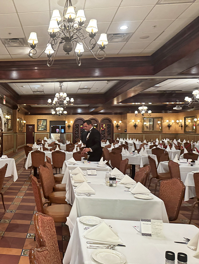 The formal dining room speaks to an era when dinner was an event, not just a meal&mdash;when servers knew the difference between service and servitude.