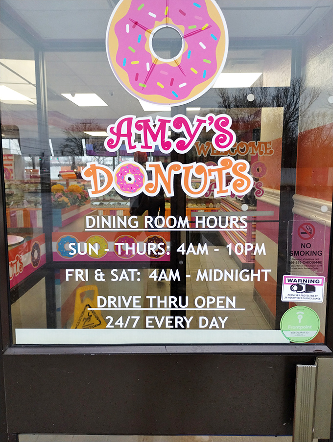 Amy's hours prove they understand donut emergencies can happen anytime. Open 24/7 at the drive-thru because cravings don't follow schedules.