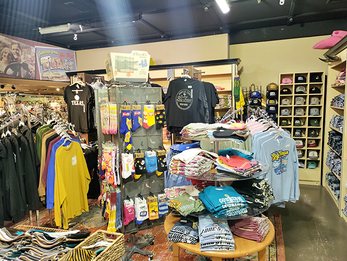 The gift shop ensures you'll never forget your Big Texan experience. Because nothing says "I survived a food coma" like a bright yellow t-shirt. 