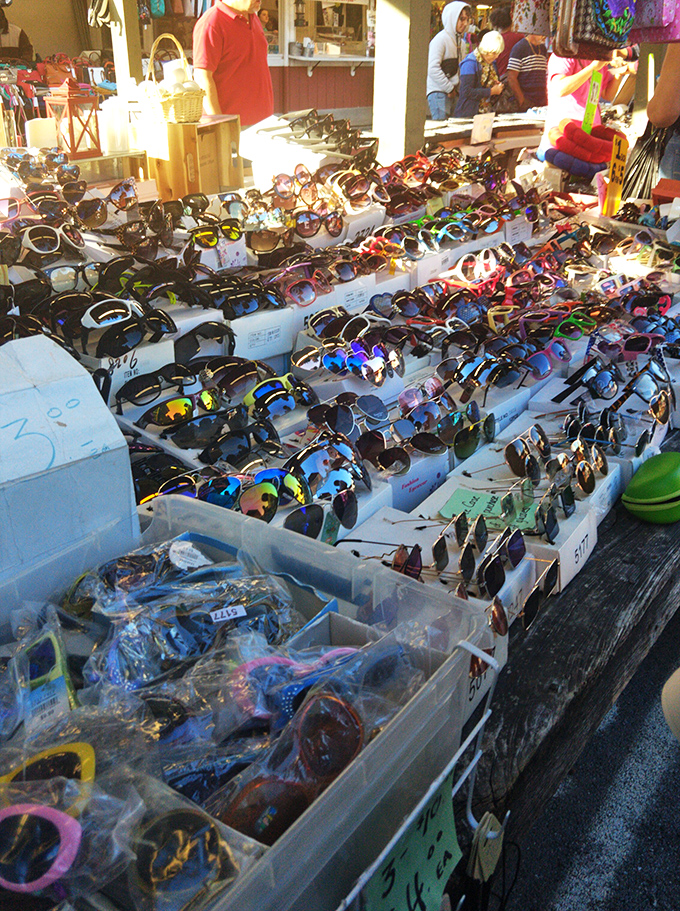 Sunglasses galore! Finding your perfect pair in this sea of eyewear is like dating &ndash; you'll know the right one when you try it on.