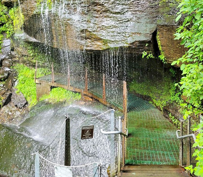 Walk behind the falls and feel the mist on your face. This unique perspective lets you experience the cascade from an insider's view.