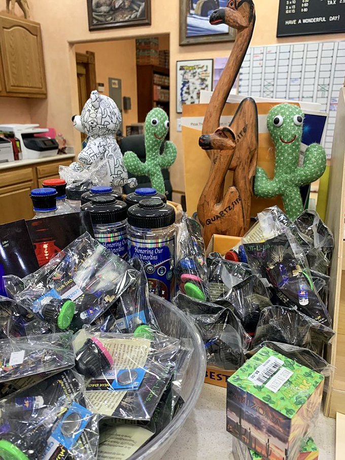 Desert whimsy comes alive with fabric cacti and wooden critters&mdash;souvenirs that don't need watering but still capture Arizona's spirit.