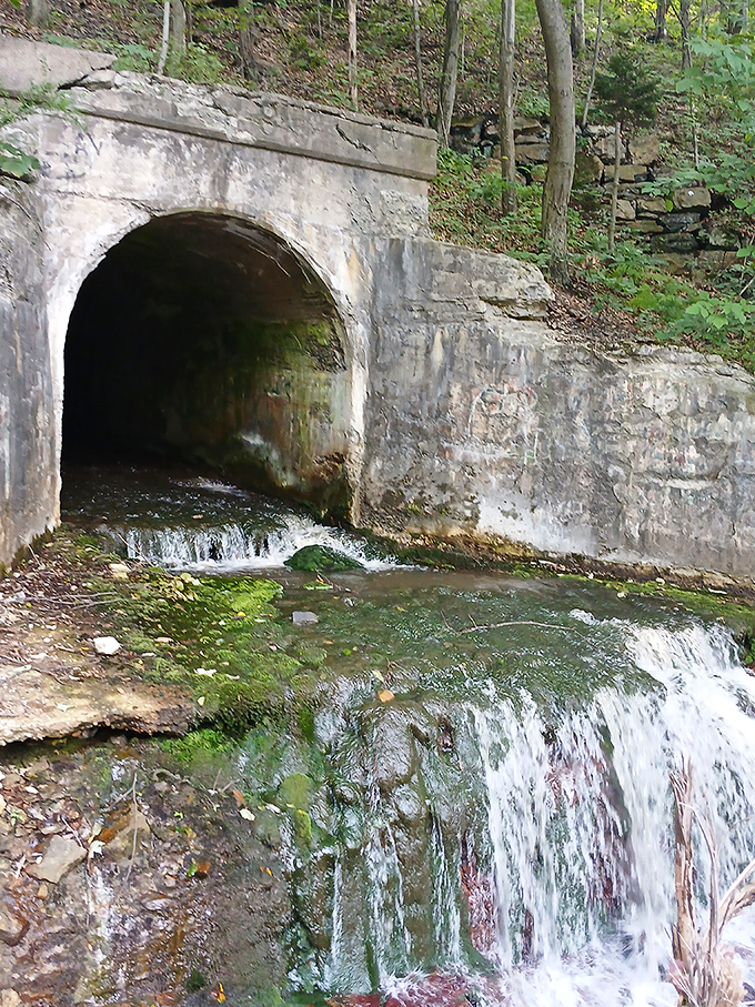 Stone tunnels create mysterious passages that spark curiosity about their original purpose.