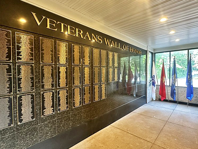 The Veterans Wall of Honor connects past and present, honoring service members with dignity that spans centuries.