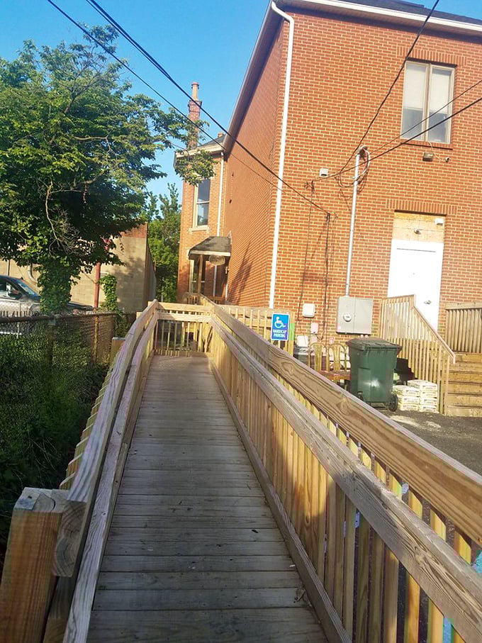 The wooden ramp entrance feels like the pathway to barbecue enlightenment&mdash;each step bringing you closer to smoked meat nirvana.