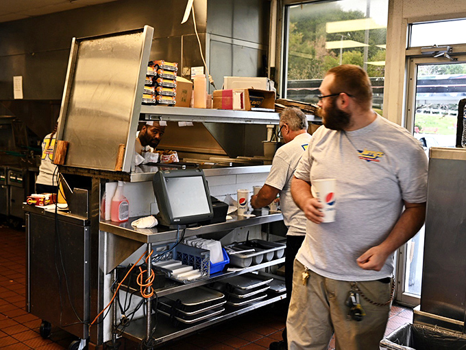 Behind every great roadside institution is an efficient kitchen command center, where orders fly and the choreography of comfort food unfolds with practiced precision.
