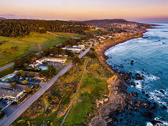 Cambria's coastline offers a perfect meeting of land and sea. The sunset paints the Pacific with colors no artist could fully capture.