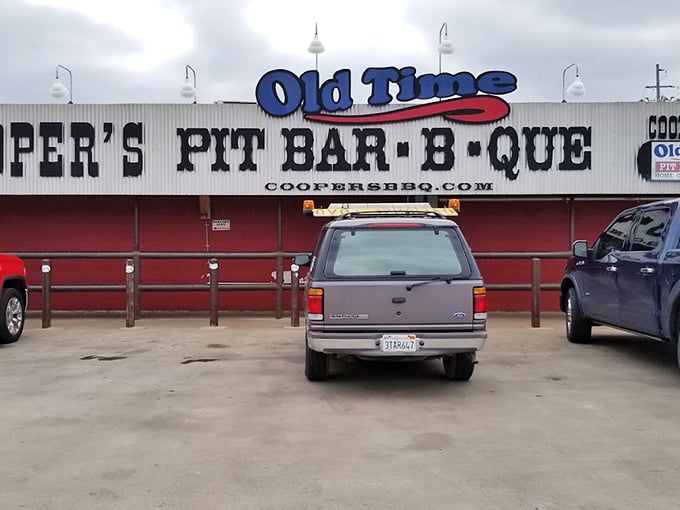 Cooper's Old Time Pit Bar-B-Que (Llano): Hill Country BBQ headquarters where legends are made. The sign promises old-time goodness.