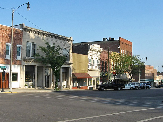 Greenville's downtown buildings stand at attention, their brick facades and decorative cornices showing off 19th-century architectural swagger.