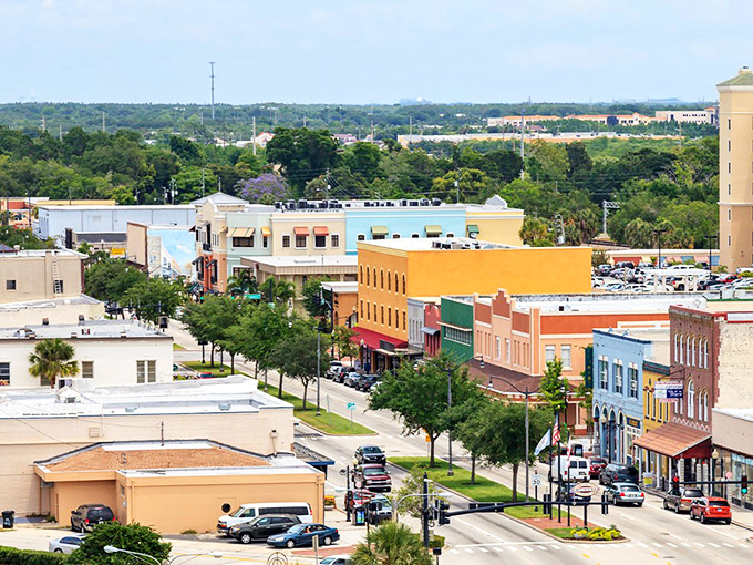 Kissimmee's downtown palette looks like a box of tropical popsicles melted into architectural masterpieces.