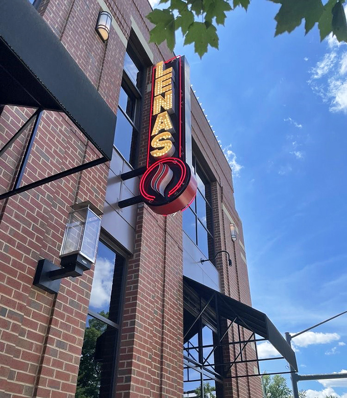 Lena's modern exterior hints at the wood-fired wonders waiting inside. First impressions matter, especially with pizza!