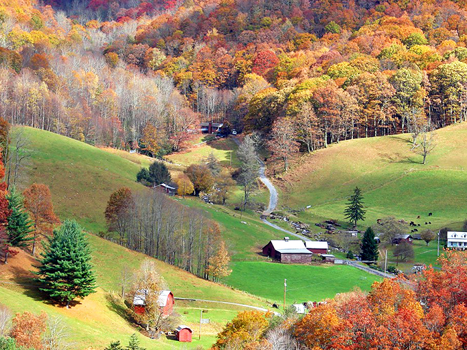 Maggie Valley's main street stretches along the valley floor. Those mountains create a natural amphitheater of beauty!