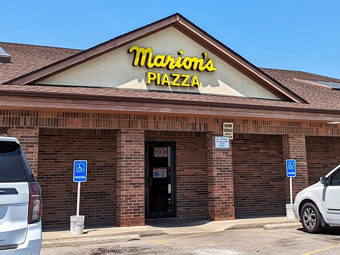 Marion's Piazza: The bright yellow sign has been guiding hungry Daytonians like a pizza lighthouse since before most chain restaurants existed.