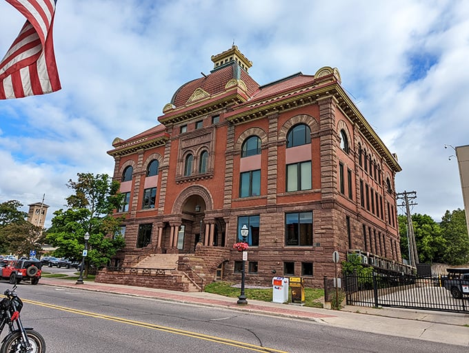 Marquette's impressive sandstone courthouse commands attention &ndash; bureaucracy never looked so beautiful.