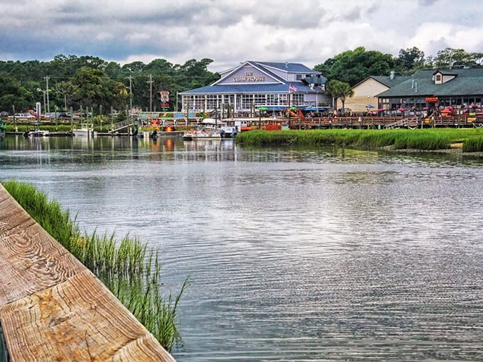 Murrells Inlet's waterfront restaurants offer front-row seats to nature's daily performance of tides, birds, and spectacular sunsets.