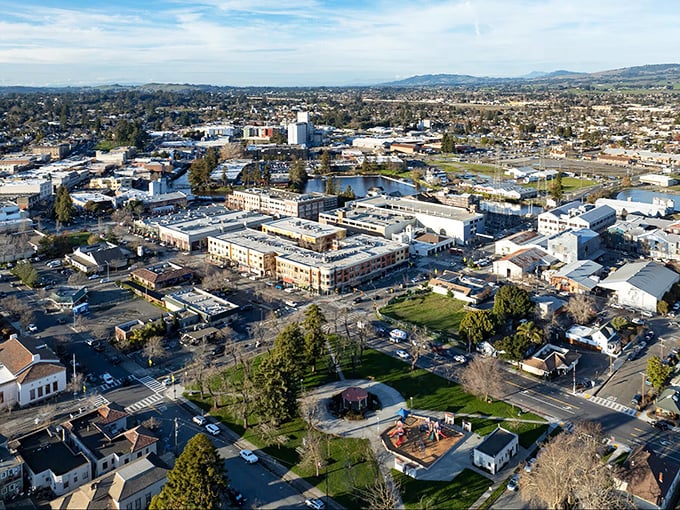 Petaluma's historic riverfront district features beautifully preserved commercial buildings from another century.