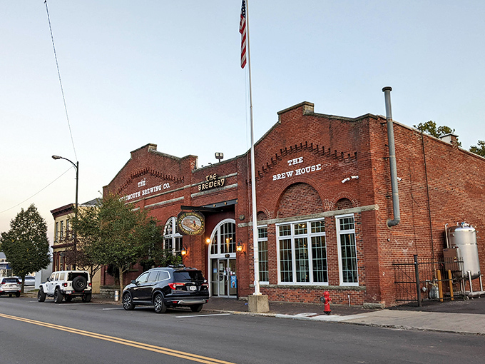 The old brewery building stands as a testament to craftsmanship when buildings were built to last centuries.