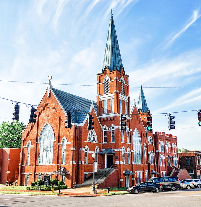 This magnificent church in Pulaski reaches toward heaven with its striking spire. Sunday mornings here must feel especially sacred.