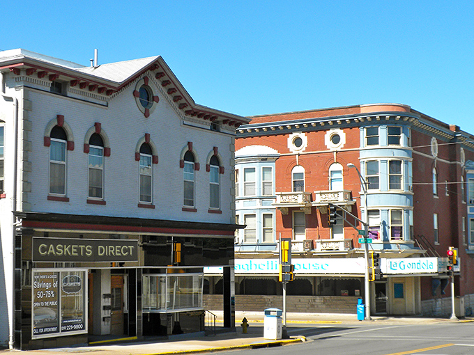 Quincy's historic downtown buildings stand like elegant ladies dressed for an eternal Sunday afternoon social gathering.