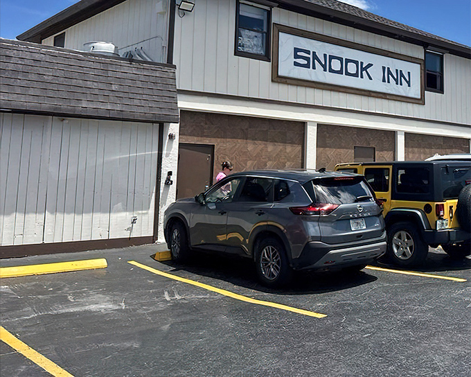 The Snook Inn's unassuming entrance leads to some of Marco Island's most memorable grouper sandwiches.