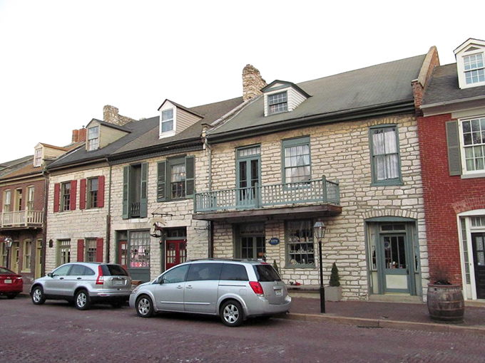 St. Charles' Main Street&mdash;where cobblestones and brick buildings create a time portal to when Missouri was just finding its footing.