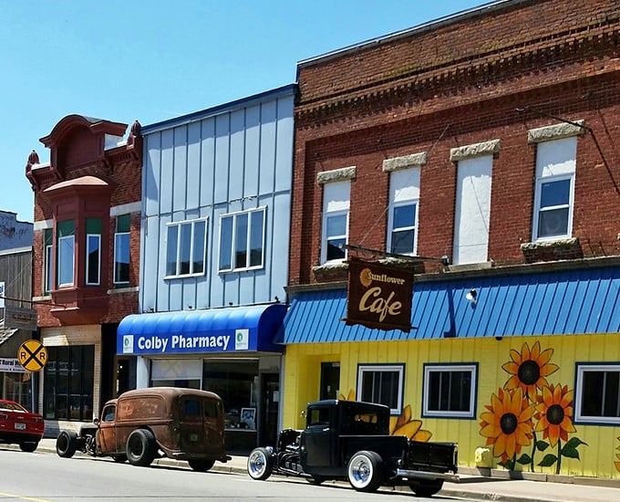 Whitehall, where vintage cool meets Main Street charm! Those classic cars and a sunflower cafe? Delightful indeed!