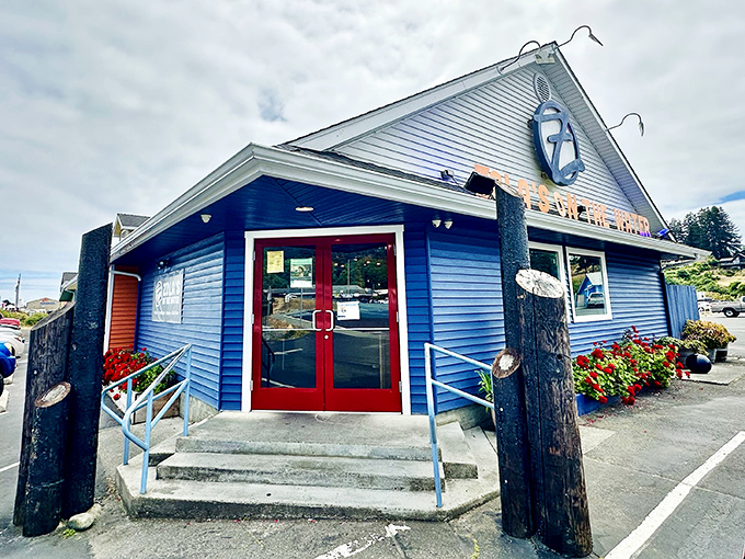 Coastal blue meets pizza perfection - where ocean breezes and wood-fired ovens create pure dining magic.